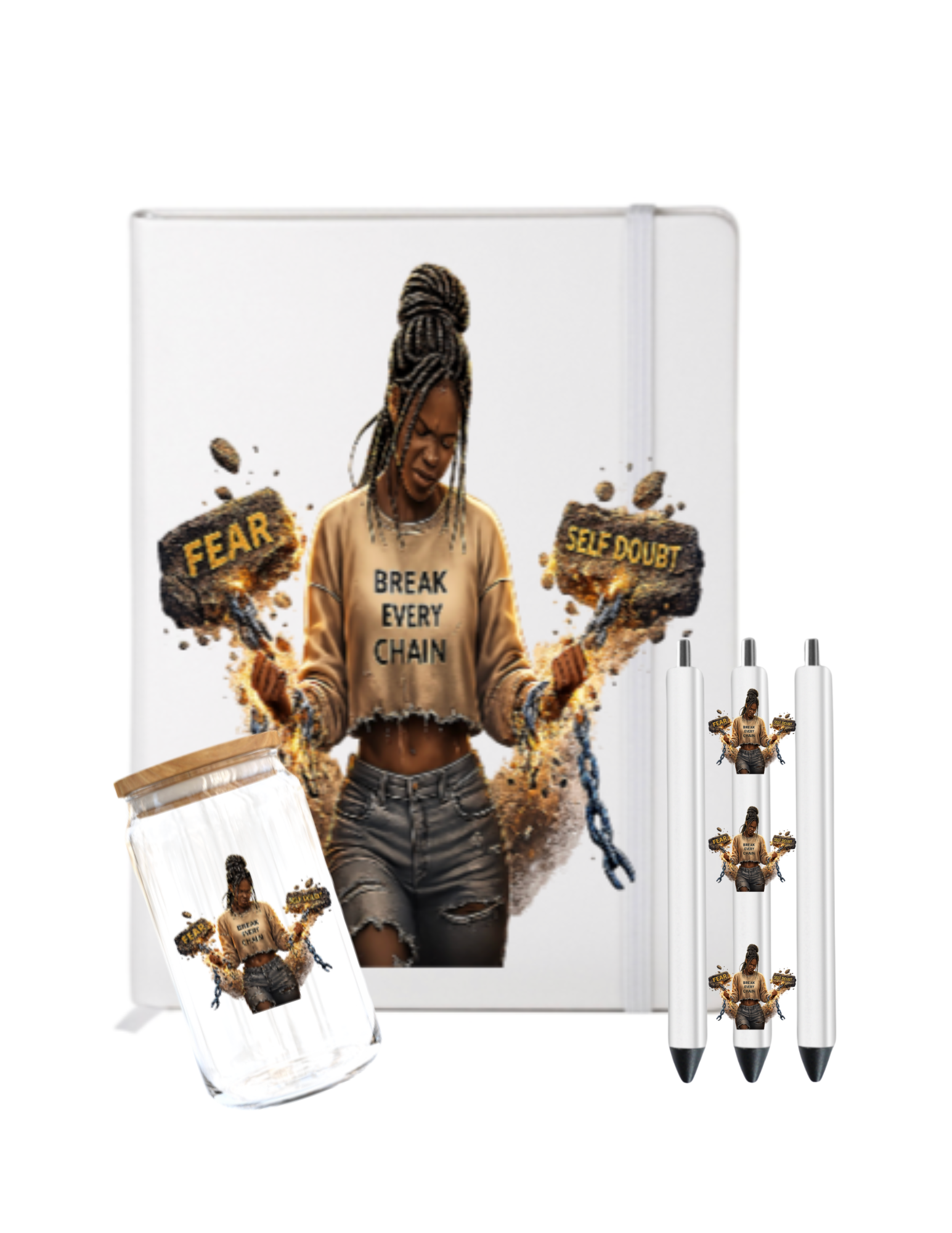 Break Every Chain (Melanin & Inspirational related) -Journal UV DTF DE ...